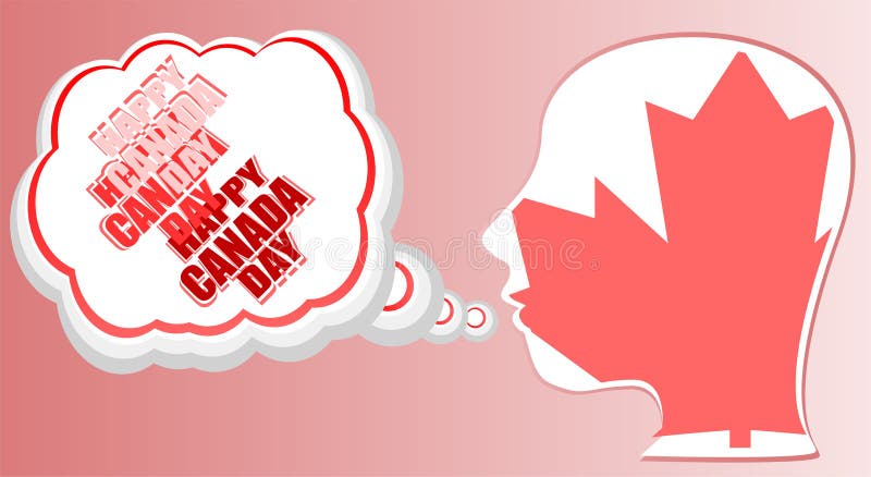 Human Head in Canada Flag and Speech Bubble Stock Vector - Illustration ...