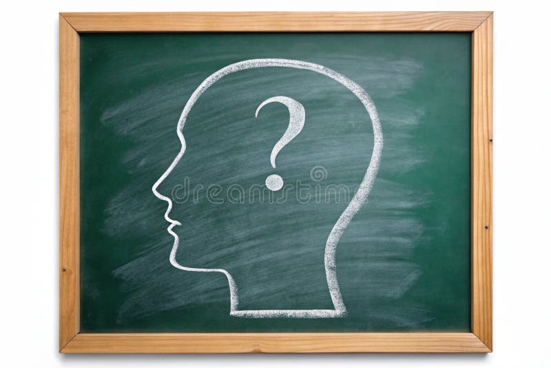 Human Head Chalkboard with Question Mark Concept Stock Illustration ...