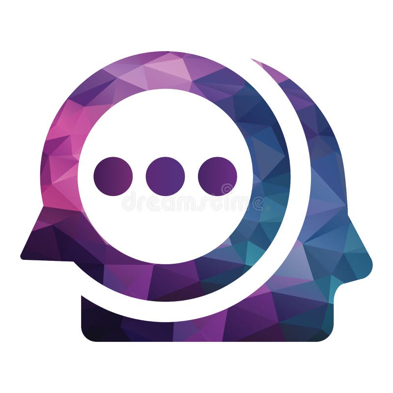 Human Head with Chat Concept Design Stock Vector - Illustration of idea ...
