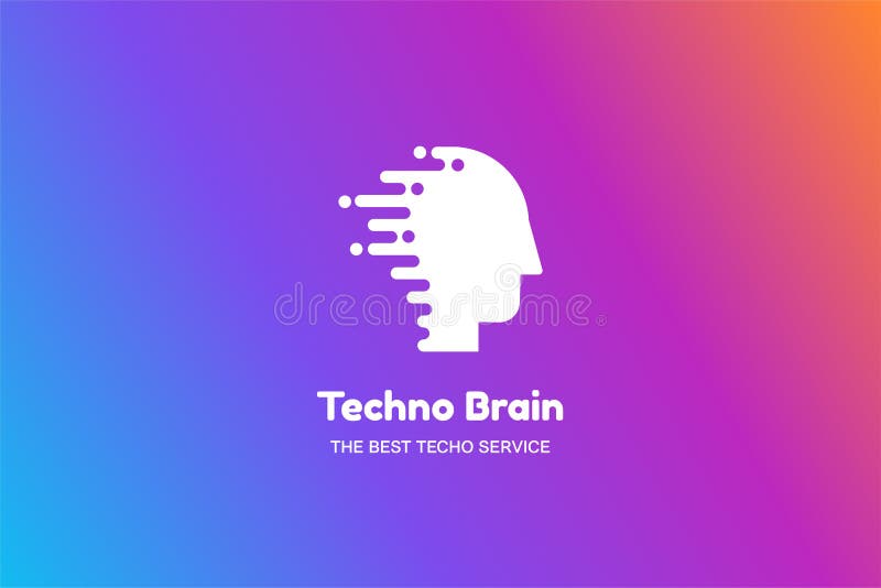 Human Head and Chip Techno Brain Multimedia Logo Stock Illustration ...