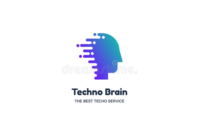 Human Head and Chip Techno Brain Multimedia Logo Stock Illustration ...