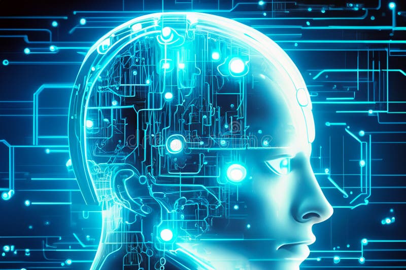 Human Head Concept of Virtual Reality and Artificial Intelligence Stock ...