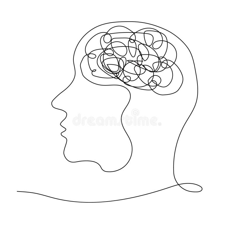 Human Head and Confused Thoughts. Business Thought Concept Stock Vector ...