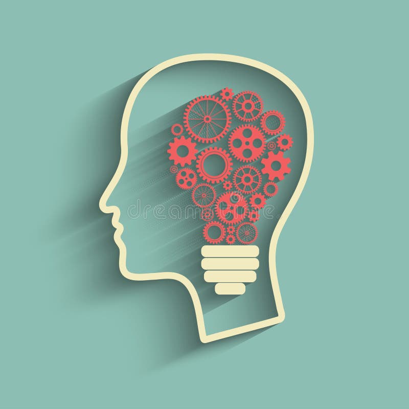Vector Light Bulb and Brain Icon Stock Vector - Illustration of ...