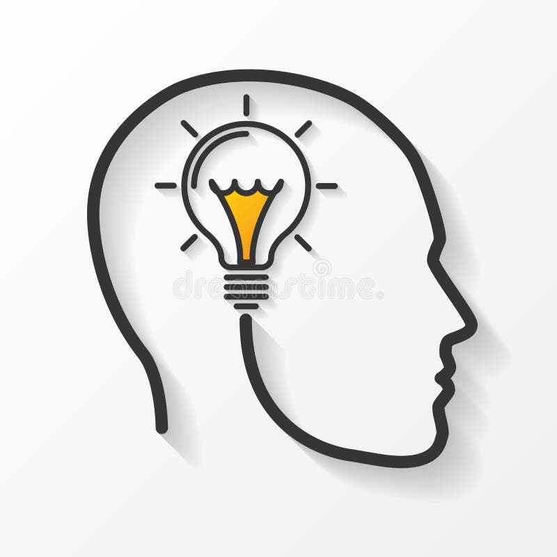 Human Head Creating a New Idea. Vector Stock Vector - Illustration of ...