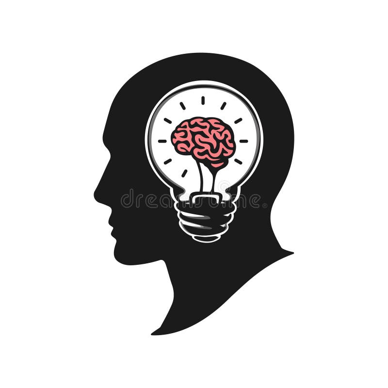 Human Head Creating a New Idea Vector Illustration. Human Head with ...