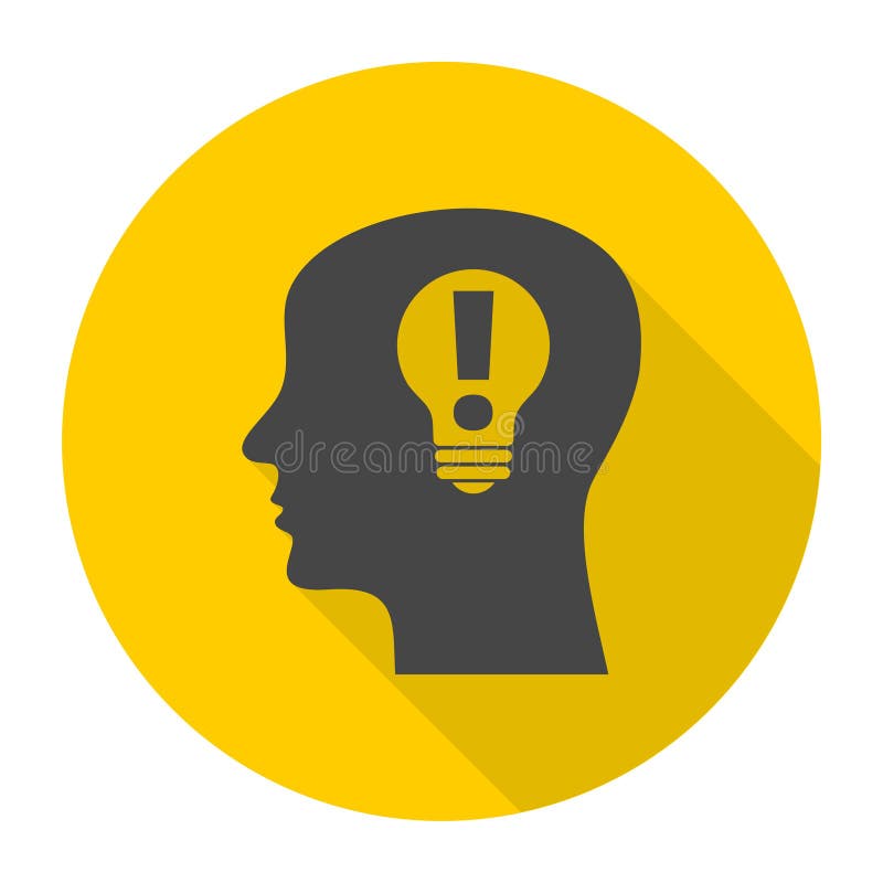 Human Head, Creative Idea Icon with Long Shadow Stock Vector ...