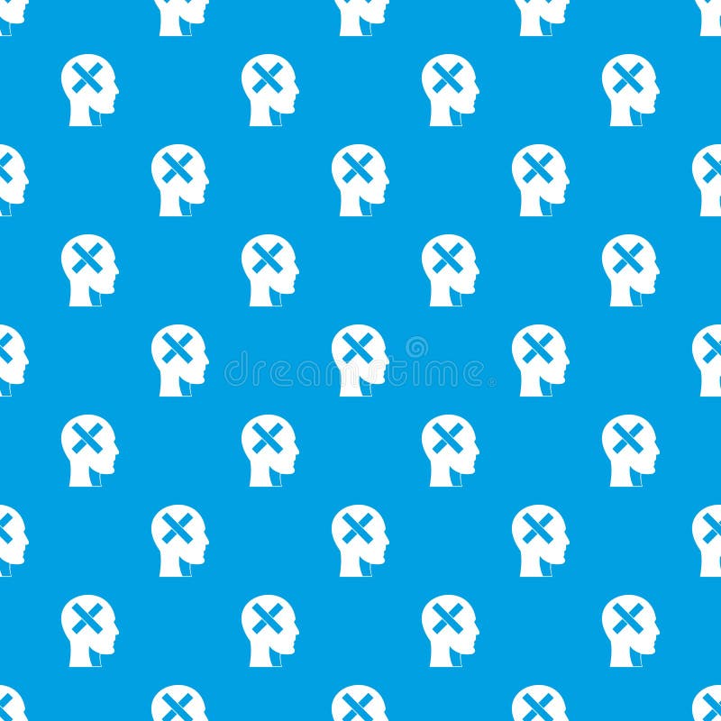 Human Head with Cross Inside Pattern Seamless Blue Stock Vector ...