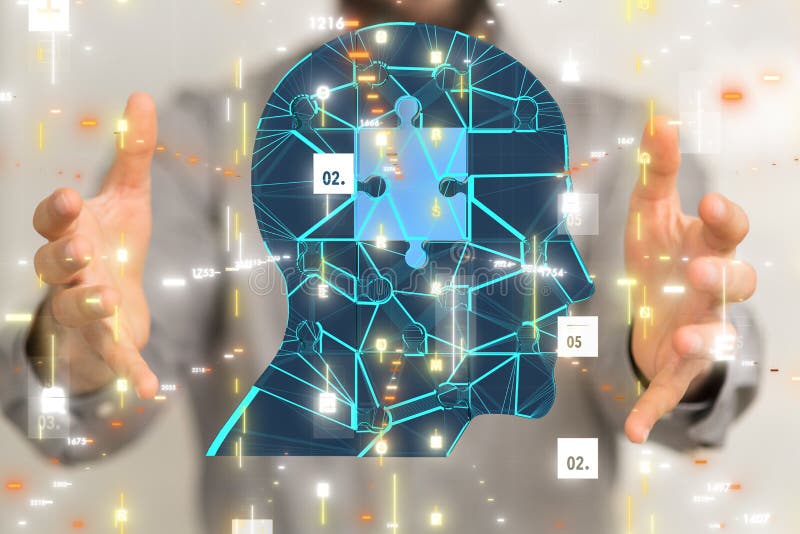 A Human Head Cyber Mind Digital Technology Stock Photo - Image of ...