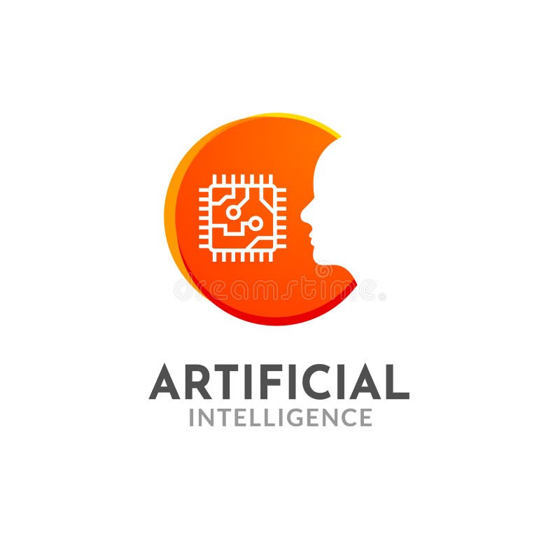 Human Head Cyber Mind Digital Technology. Cyber Brain Logo Future Tech ...