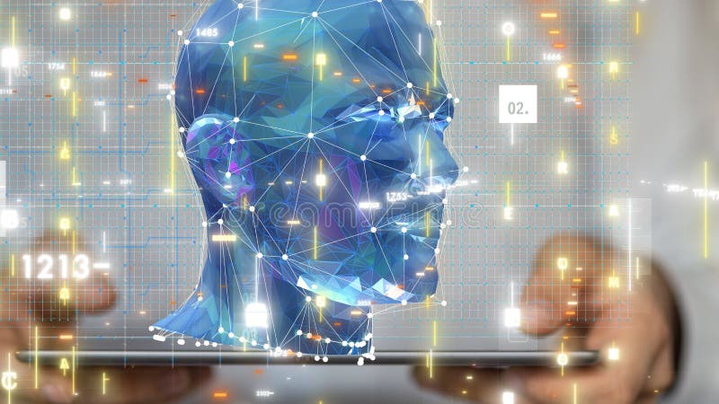 A Human Head Cyber Mind Digital Technology Stock Illustration ...