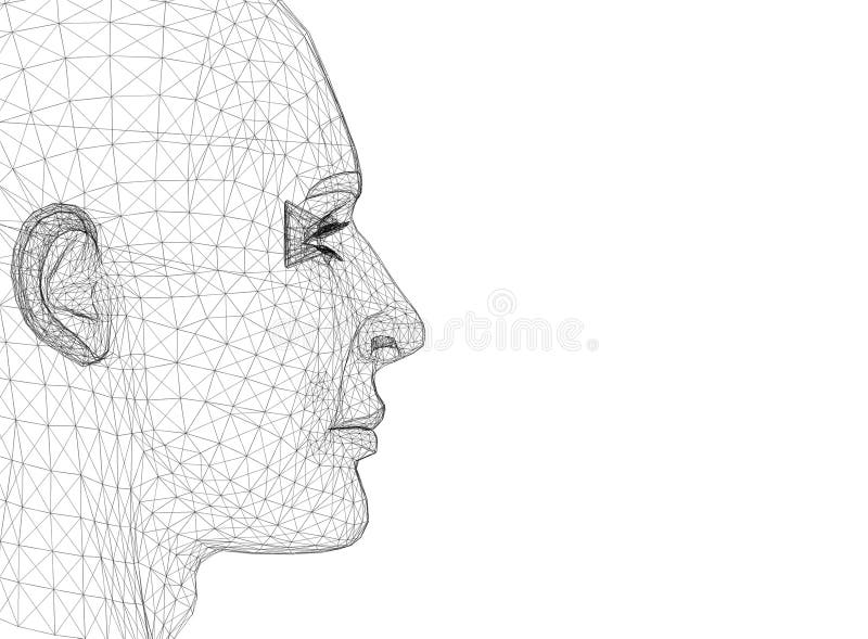Human Head Design - Architect Blueprint - Isolated Stock Illustration ...