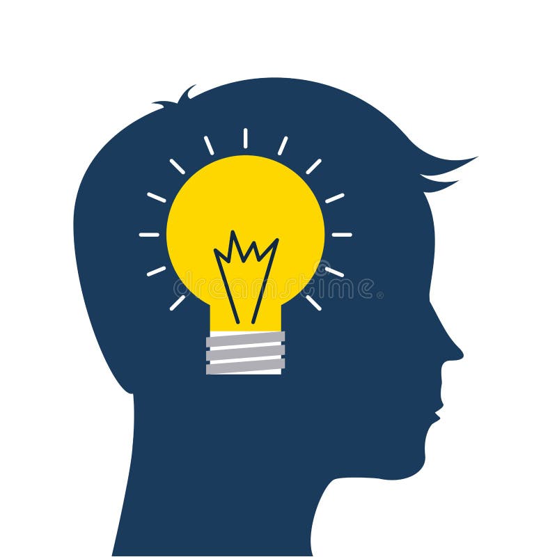 Human Head Design. Creativity and Think Concept. Vector Graphic Stock ...