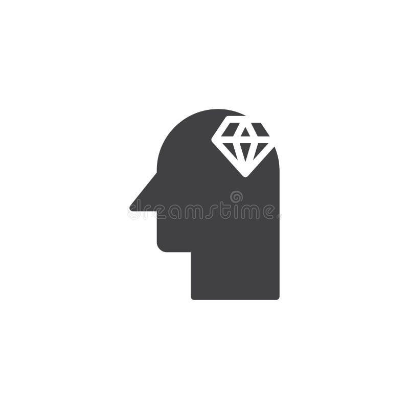 Human Head with Diamond Vector Icon Stock Vector - Illustration of ...