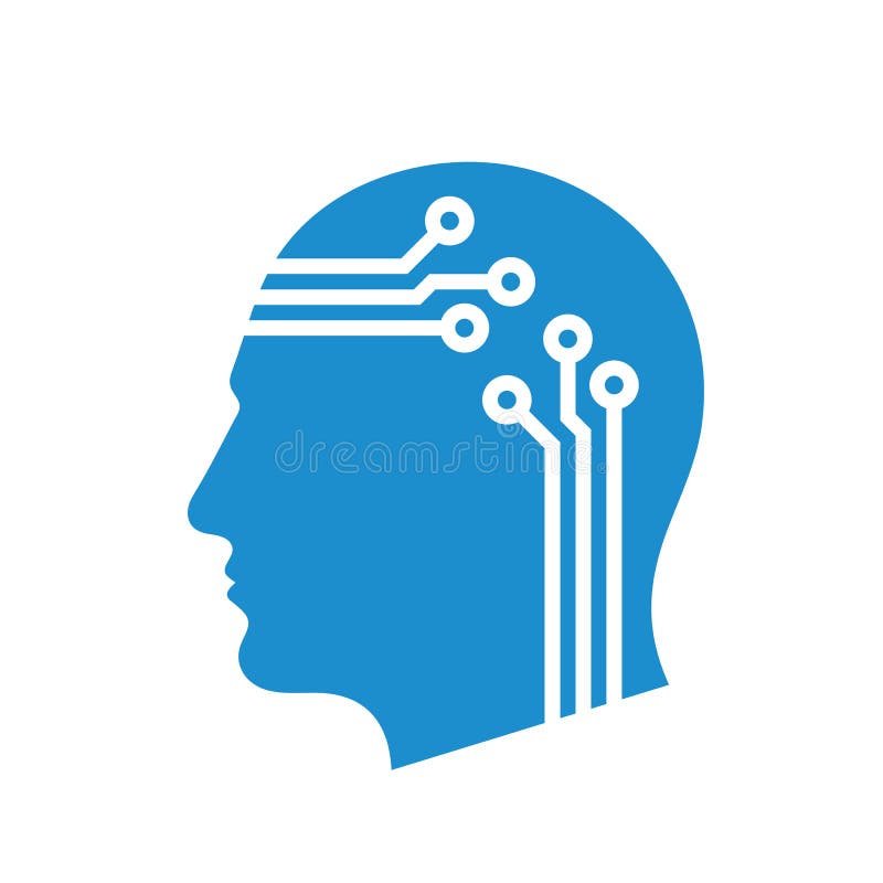 Human Head Electronic Technology Logo Design. Network Connection ...