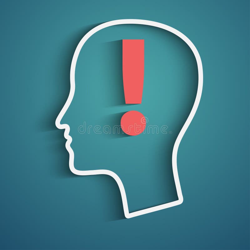 Human Head Exclamation Mark Stock Vector - Illustration of internet ...