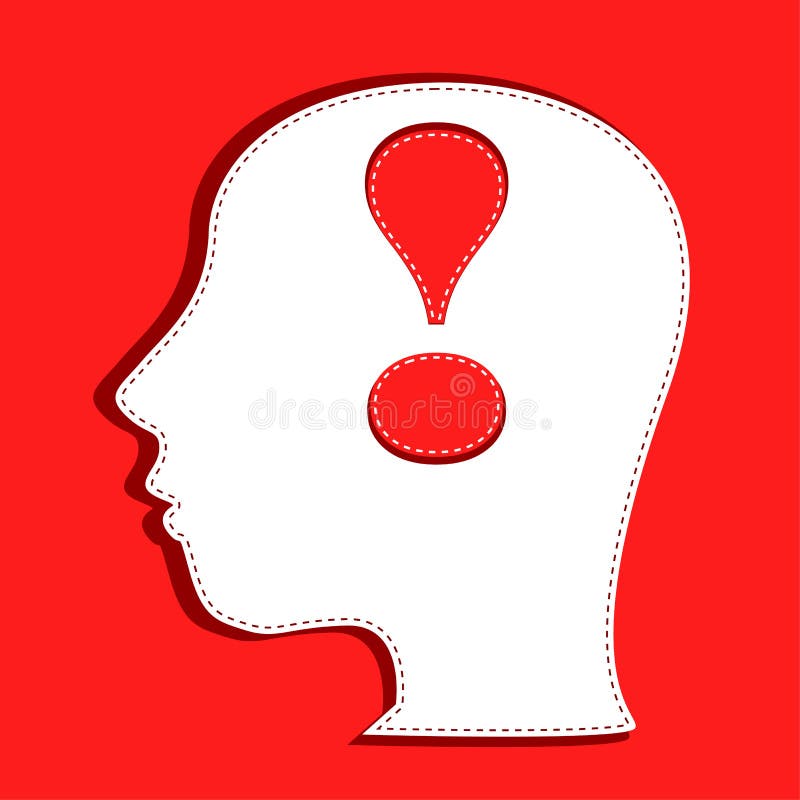 Human Head with Exclamation Mark Symbol Stock Vector - Illustration of ...