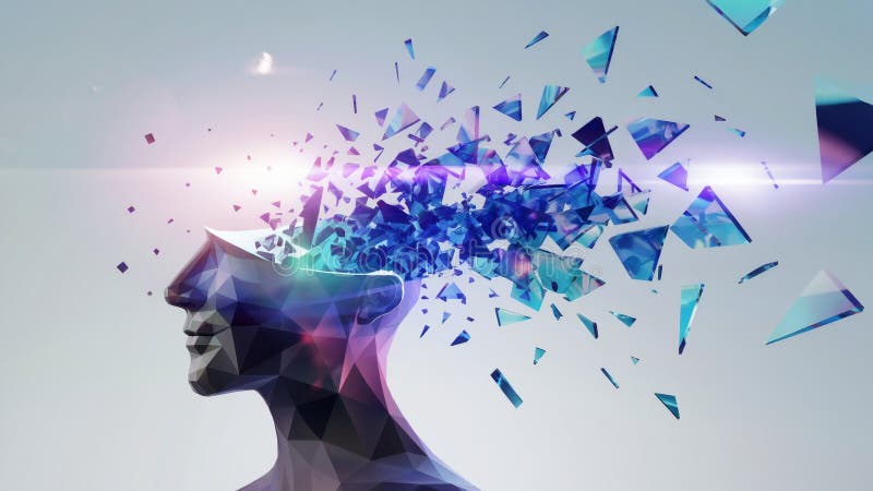 Human Head Exploding into Crystalline Shards, Symbolizing Limitless ...