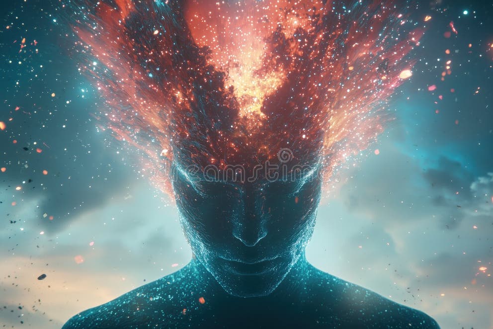 Human Head Exploding with Ideas and Creativity Stock Photo - Image of ...