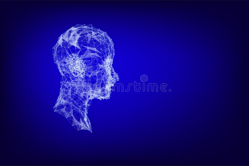 Human Head Form Lines, Triangles and Particle Style Design ...