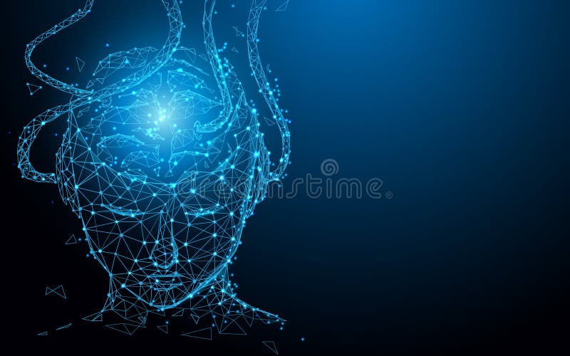 Human Head Form Lines, Triangles and Particle Style Design ...