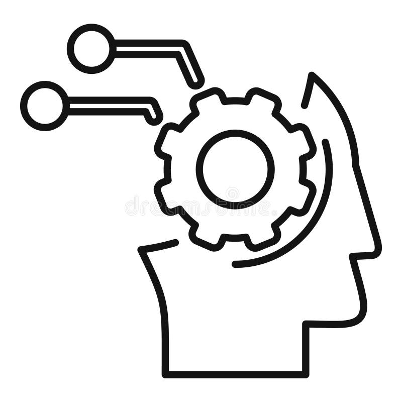 Human Head with Gear Receiving Data from Artificial Intelligence Stock ...