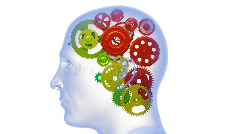 Human Head with Gears. Business Technology Concept. 3d Animation Stock ...