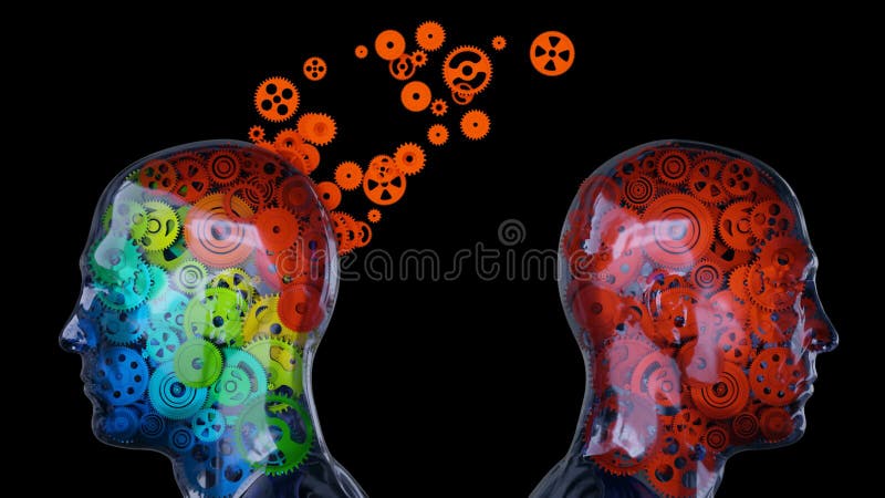 Human Head with Gears. Business Technology Concept. 3d Animation Stock ...