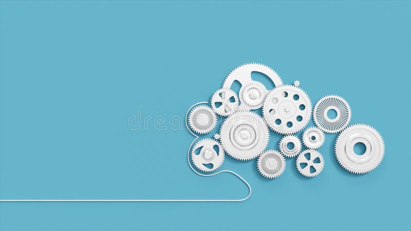 Human Head with Gears. Business Technology Concept. 3d Animation Stock ...