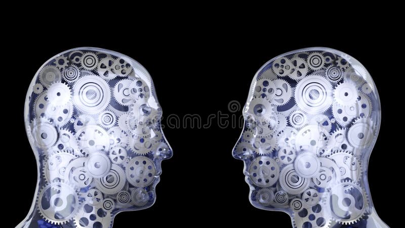 Human Head with Gears. Business Technology Concept. 3d Animation Stock ...