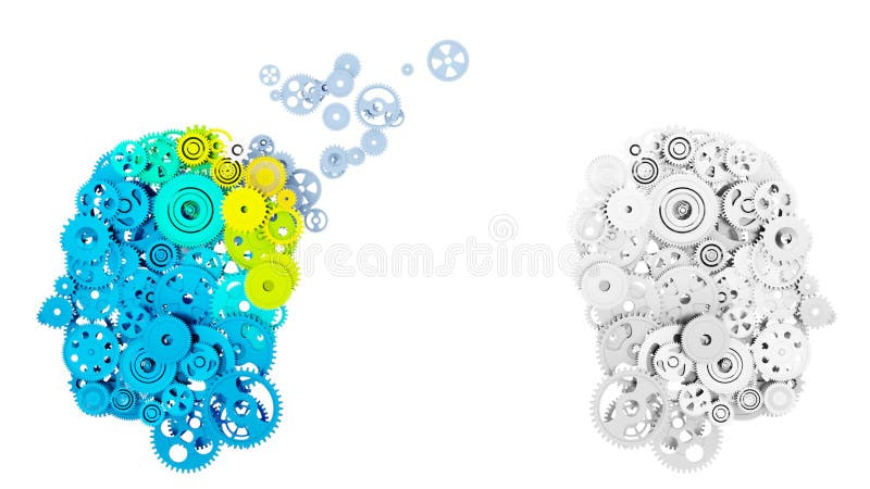 Human Head with Gears. Business Technology Concept. 3d Animation Stock ...