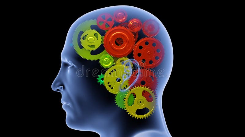 Human Head with Gears. Business Technology Concept. 3d Animation Stock ...