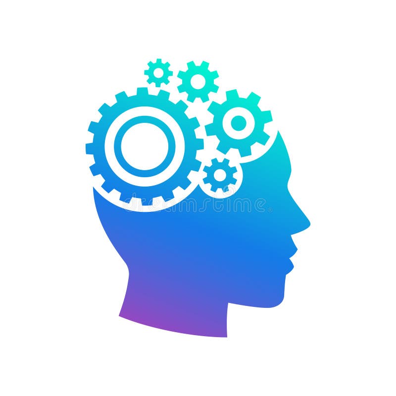 Human Head Tech Icon, AI Chip Technological Brain, Artificial ...