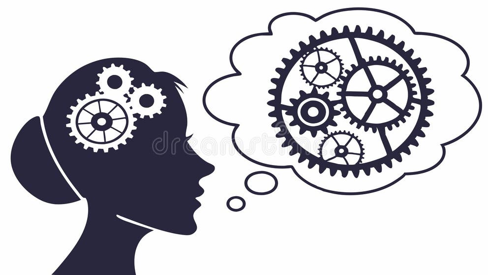 Human Head with Gears, Thinking Process, Problem Solving, Brainpower ...