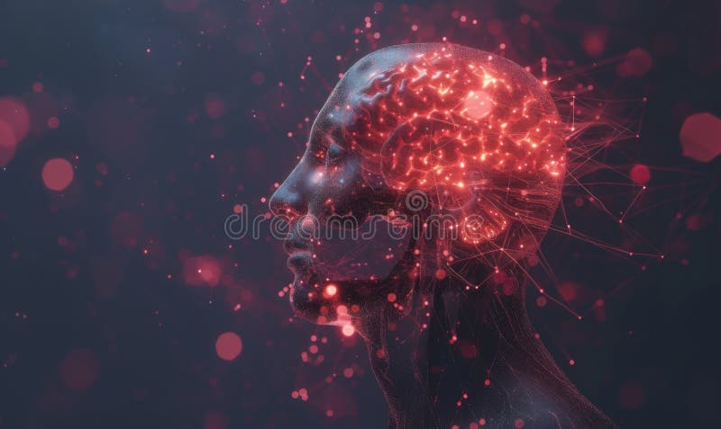 Human Head with Glowing Neuron in Brain , Futuristic and Technology ... Human Head with Glowing Neuron in Brain , Futuristic and Technology ...