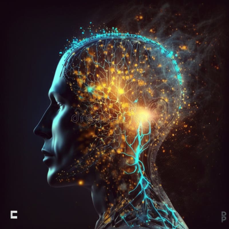 Human Head Glowing Neurons In Brain Stock Illustration Illustration Of Mind Glowing 272099246