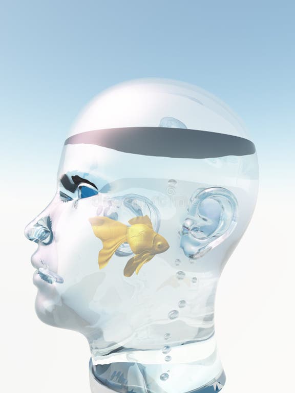 Human Head Gold Fish stock illustration. Illustration of graphic - 33311201