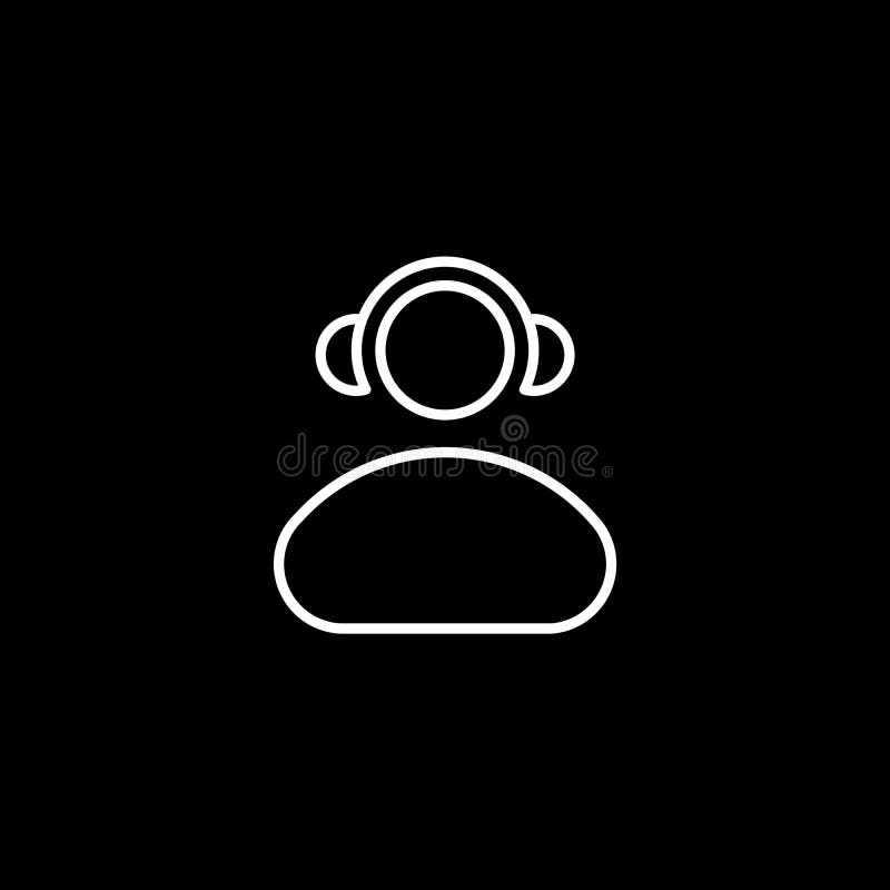 Human Head with Headphones. Vector Icon. Stock Vector - Illustration of ...