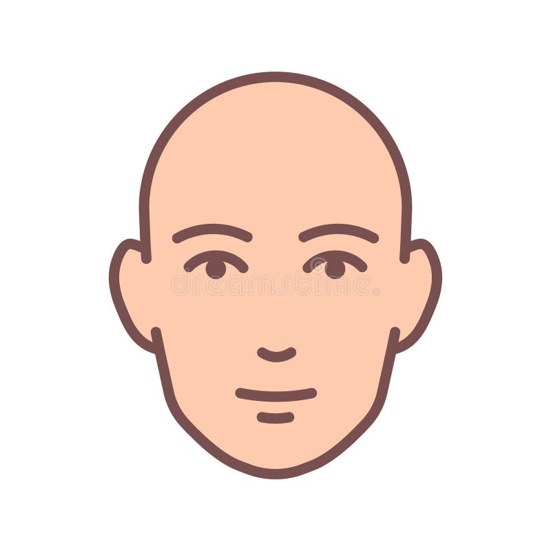 Human Head Icon in Line and Fill Style. Stock Vector - Illustration of ...