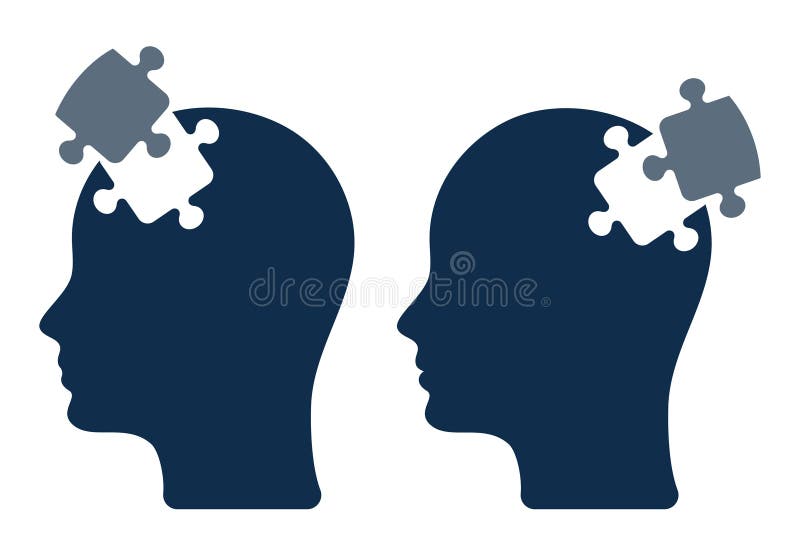 Human Head Icon with One Missing Puzzle Element. Creativity ...