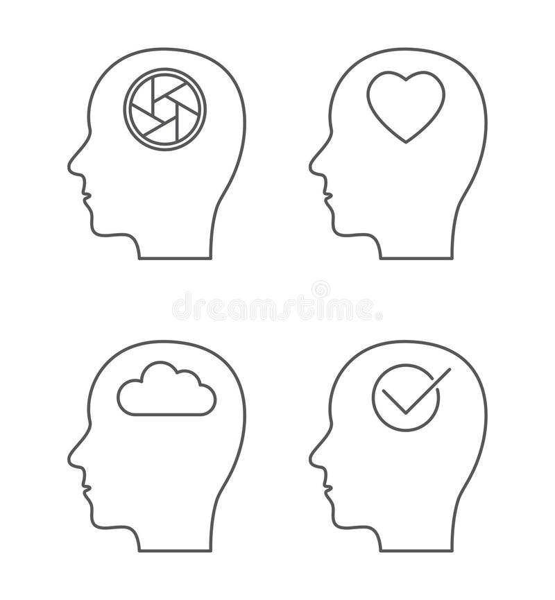 Human head icon set stock vector. Illustration of business - 272586786