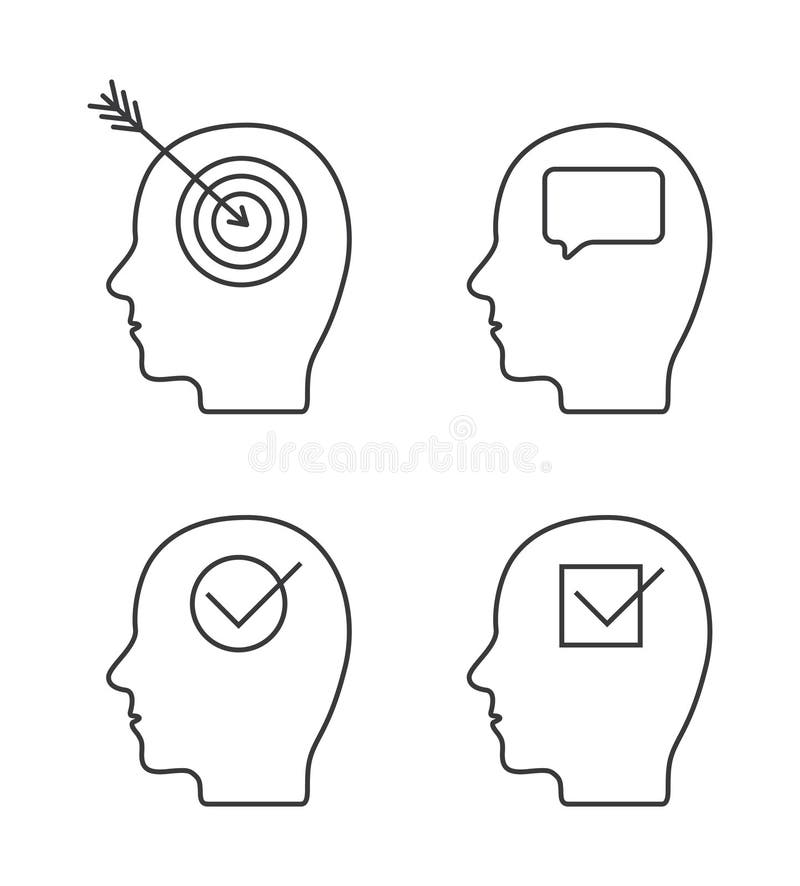 Human head icon set stock vector. Illustration of design - 330521688