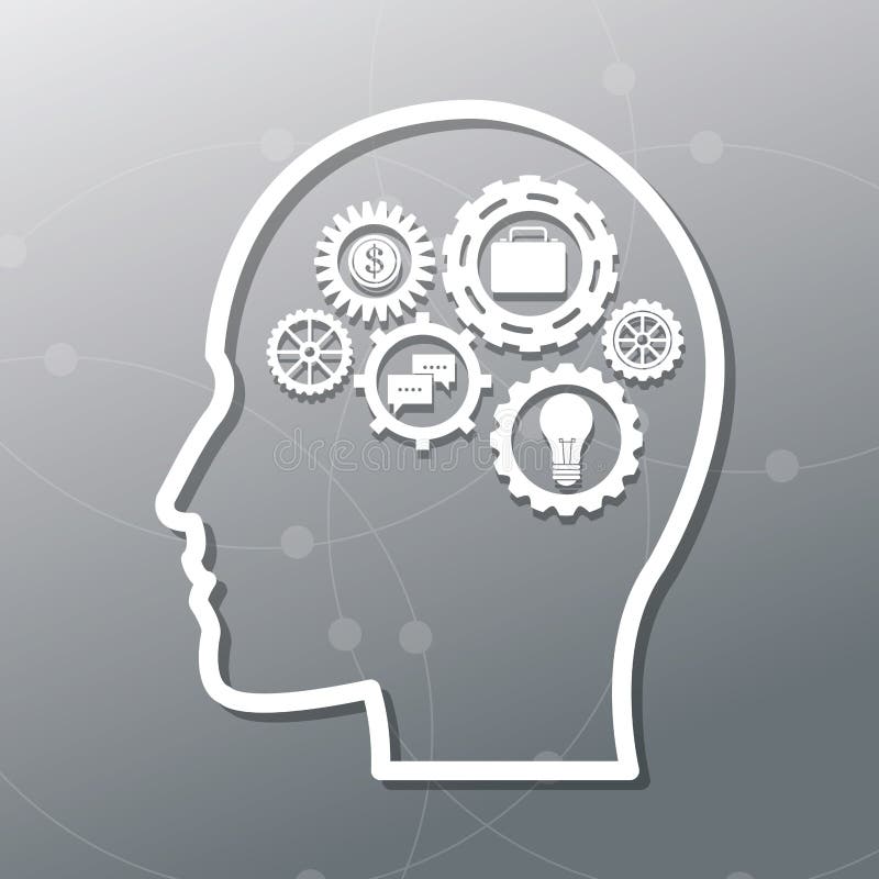 Human Head and Icon Set Design Stock Vector - Illustration of ...