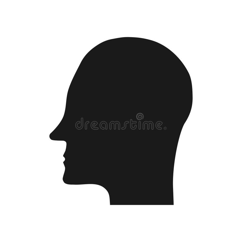 Human Head Icon, Human Head Silhouette Isolated on White Background ...