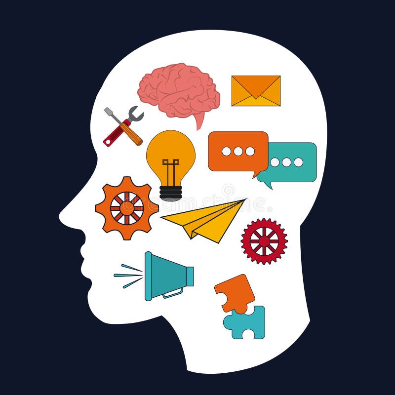 Human Head Icon. Thinking Design. Vector Graphic Stock Illustration ...