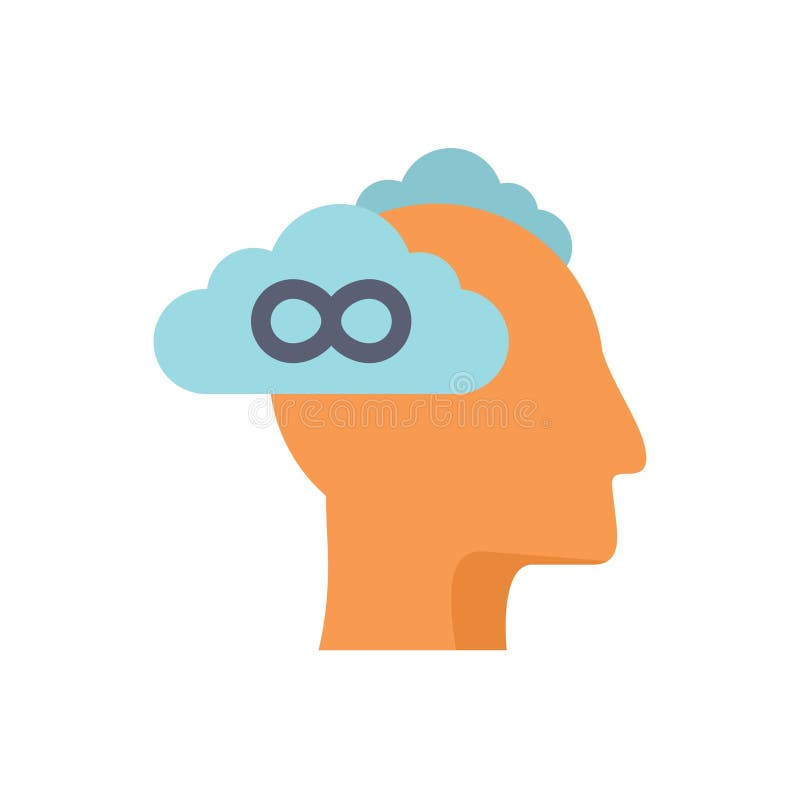 Human Head with Infinity Symbol Inside Cloud Computing Representing ...