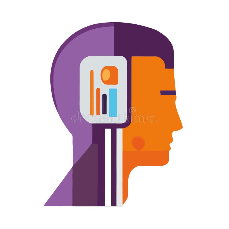 Human Head Profile with Brain Puzzles Silhouette Icon Stock Vector ...