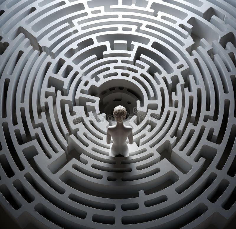 Human Head Inside a Labyrinth Psychology Brain Mind Generative AI Stock ...