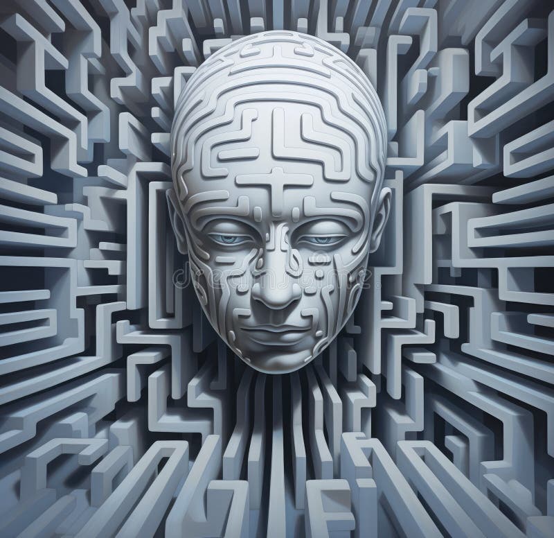Human Head Inside a Labyrinth Psychology Brain Mind Generative AI Stock ... Human Head Inside a Labyrinth Psychology Brain Mind Generative AI Stock ...