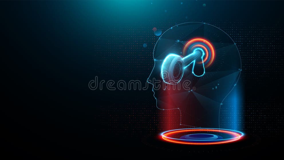 Human Head with Key. Open Head Mind Key Stock Vector - Illustration of ...